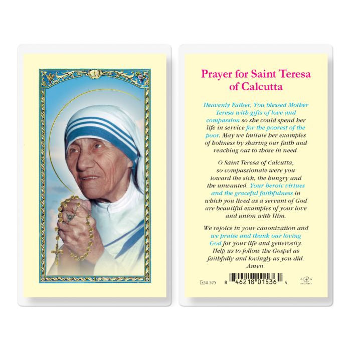 St. Teresa of Calcutta Holy Card – St. Anthony's Catholic Gift Shop