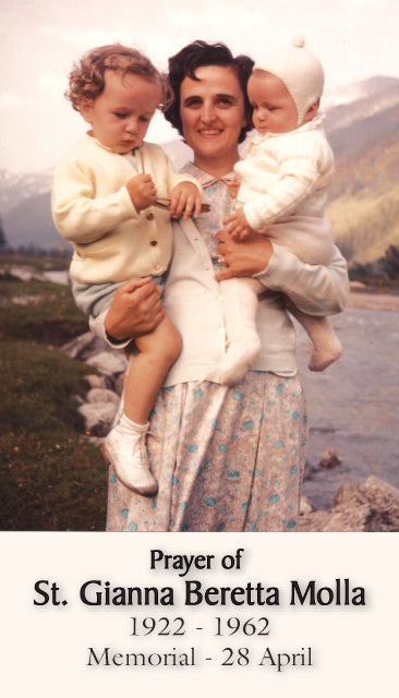 St. Gianna Beretta Molla Holy Card – St. Anthony's Catholic Gift Shop