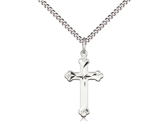 Sterling Silver Cross Medal on 18" Chain – St. Anthony's Catholic Gift Shop