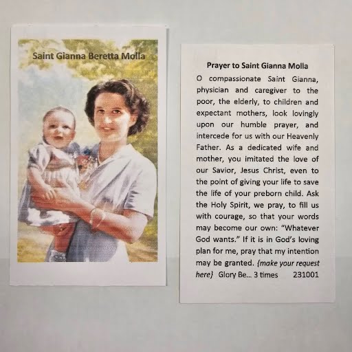 St. Gianna Beretta Molla - Holy Card, Paper – St. Anthony's Catholic ...