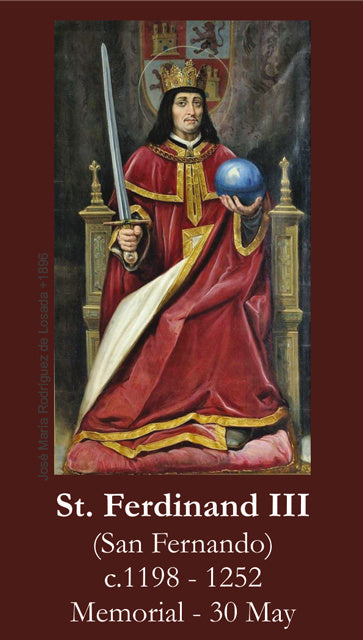 St. Ferdinand III Holy Card – St. Anthony's Catholic Gift Shop