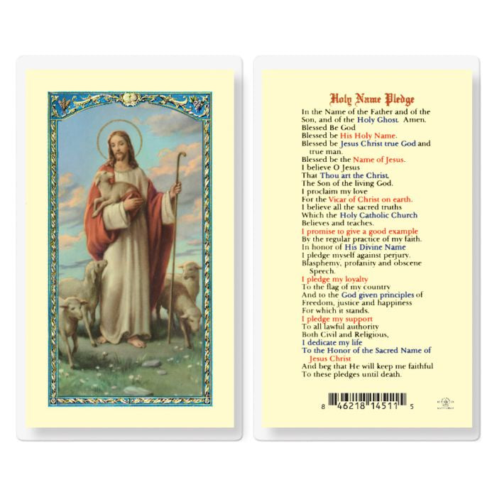 Holy Name Pledge Prayer Holy Card – St. Anthony's Catholic Gift Shop