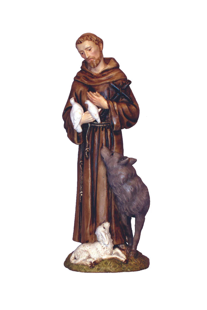 St. Francis with Wolf - 6" Statue – St. Anthony's Catholic Gift Shop