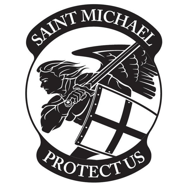 St. Michael Protect Us Auto Decal – St. Anthony's Catholic Gift Shop
