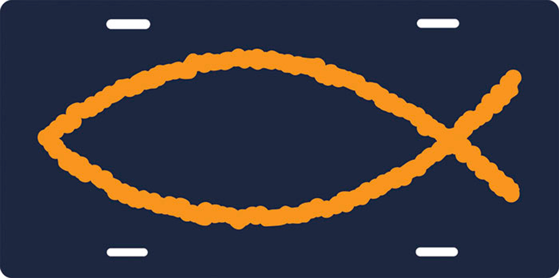 Ichthus Fish, License Plate (Blue) – St. Anthony's Catholic Gift Shop