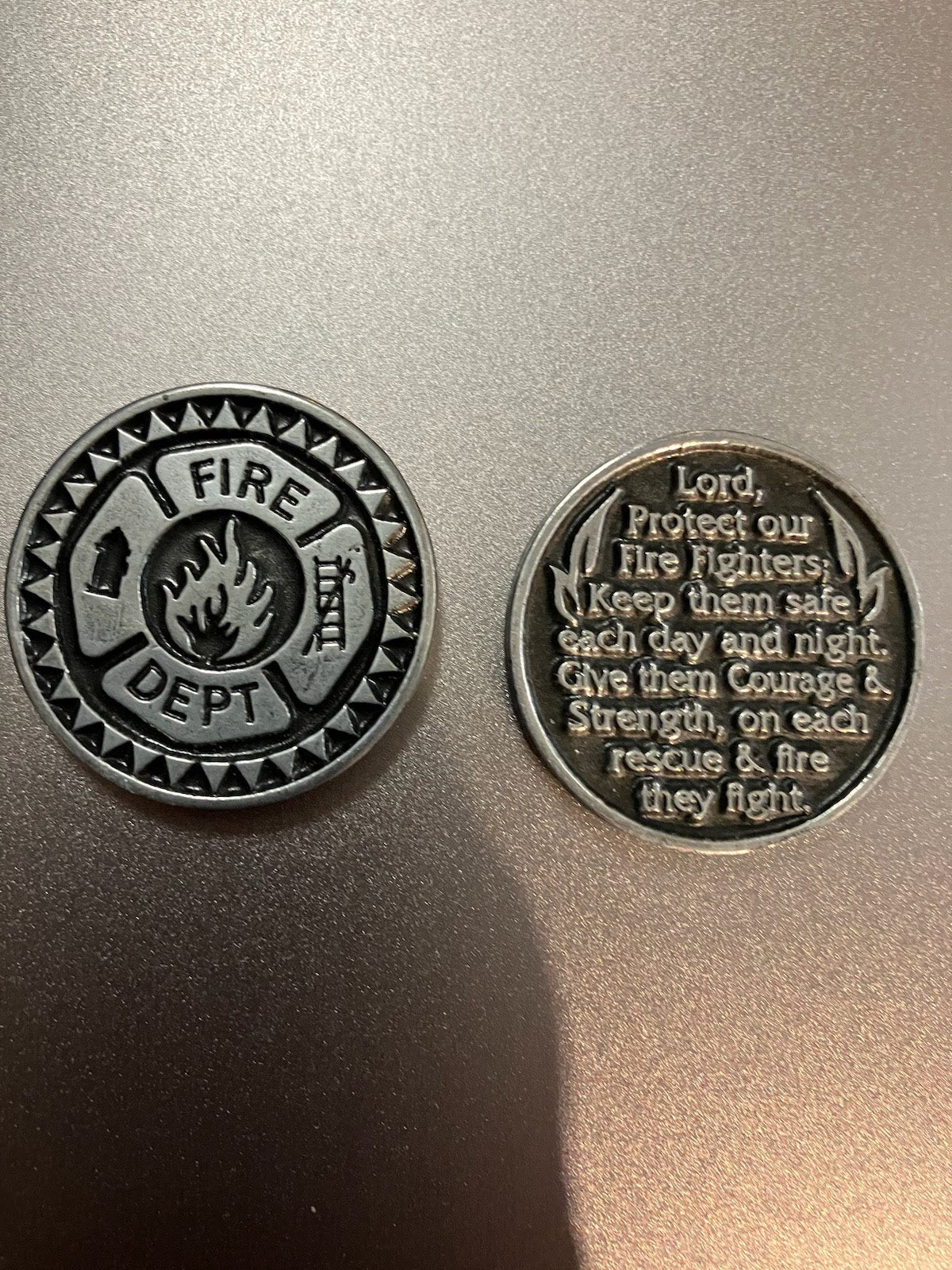 Firefighters Pocket Coin / Token – St. Anthony's Catholic Gift Shop