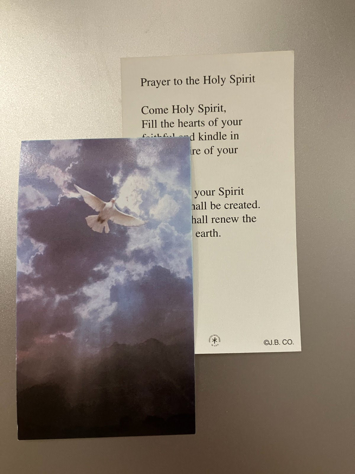 Prayer to the Holy Spirit Holy Card – St. Anthony's Catholic Gift Shop