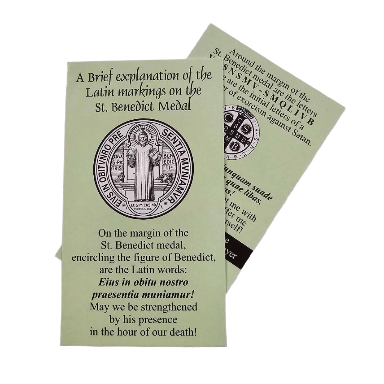 St. Benedict Medal Explanation Holy Card – St. Anthony's Catholic Gift Shop