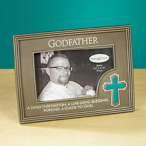 Godparent with styled cross - Frame – St. Anthony's Catholic Gift Shop